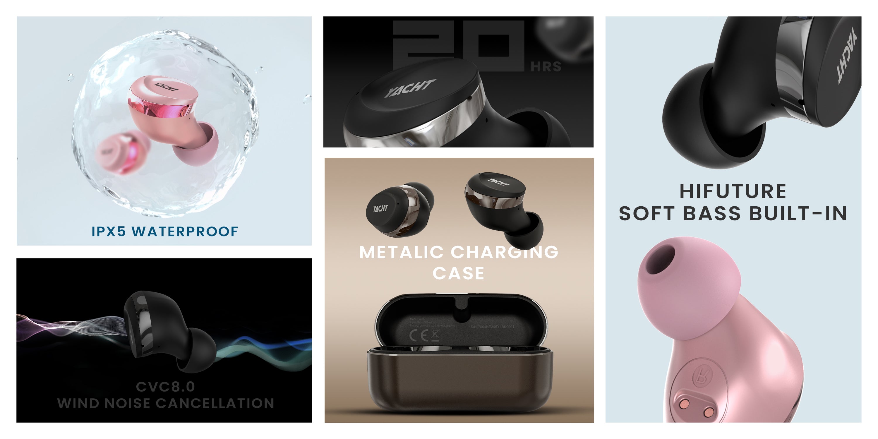 HiFuture's Wireless Earbuds Yacht with Wind Noise Cancellation and IPX5 Waterproof