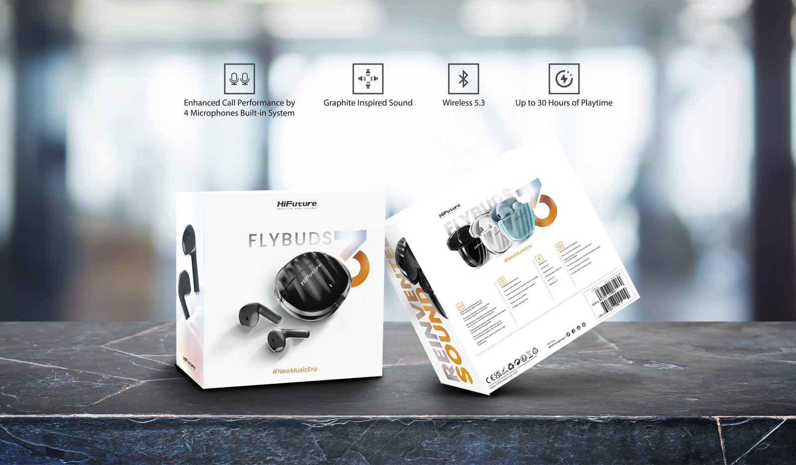 HiFuture FlyBuds3 with Environmental Noise Cancellation and Soft Bass ...