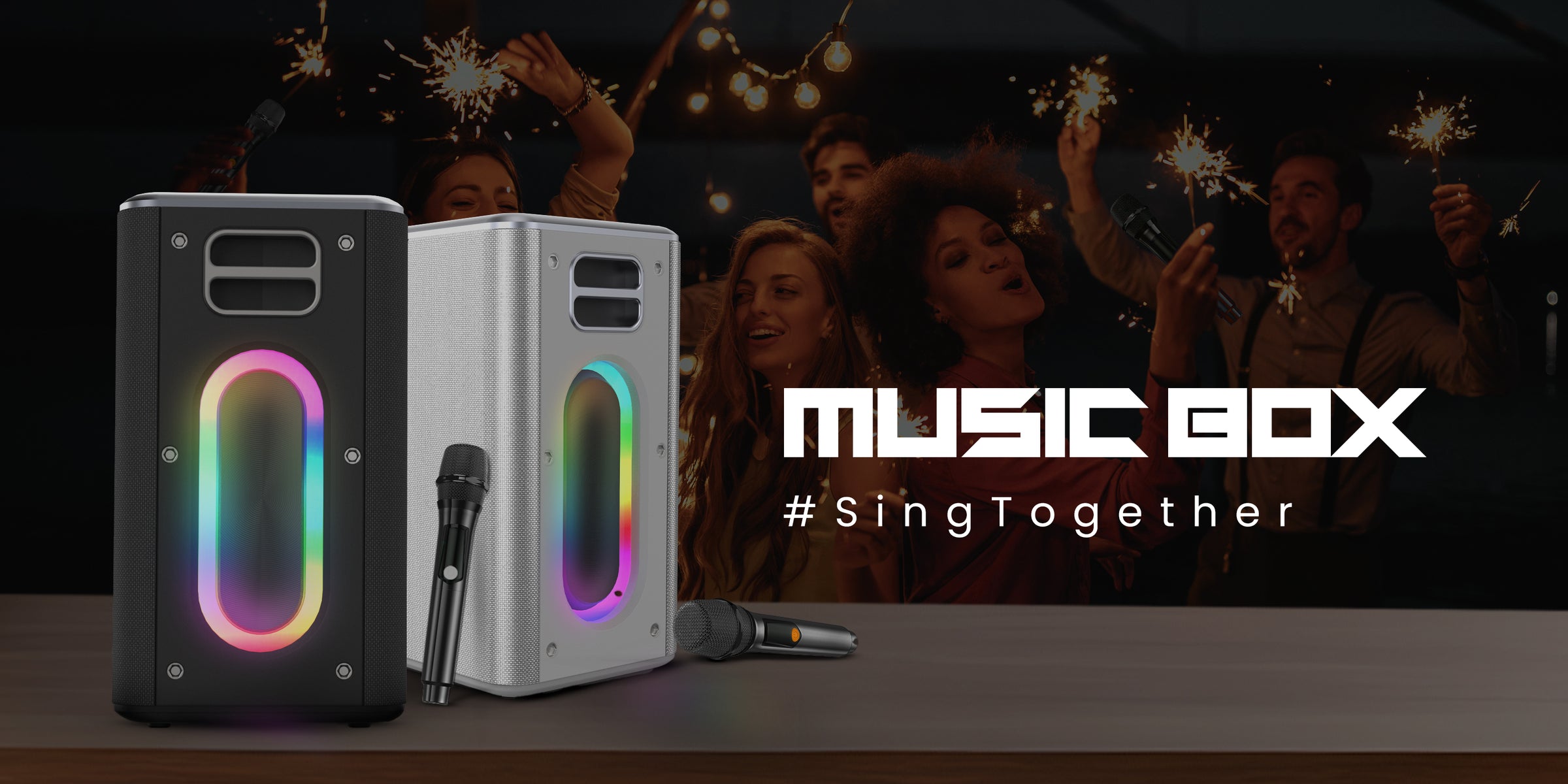 HiFuture MusicBox Wireless Karaoke Speaker with 100W Output Power, TWS ...