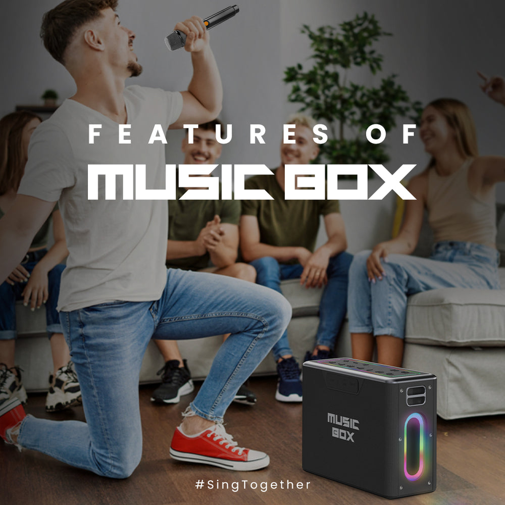 HiFuture's MusicBox Wireless Karaoke Speaker with TWS Function, 100W ...